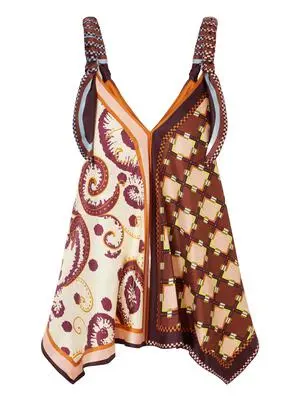 ALEMAIS Printed Silk-twill Top - Multi