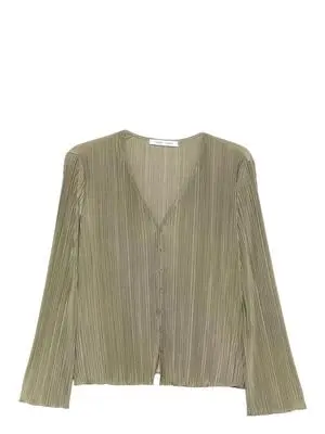 SAMSOE SAMSOE Pleated Buttoned Shirt - Green