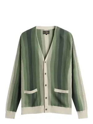 BEAMS Beams Plus Multi Stripe Cardigan