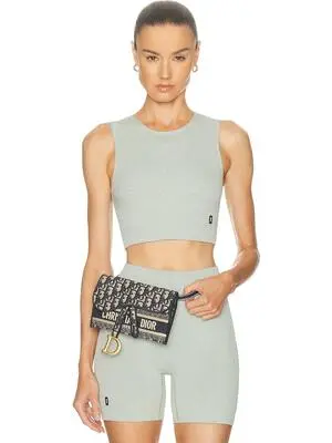 On Studio Knit Crop Top - Mineral Heather