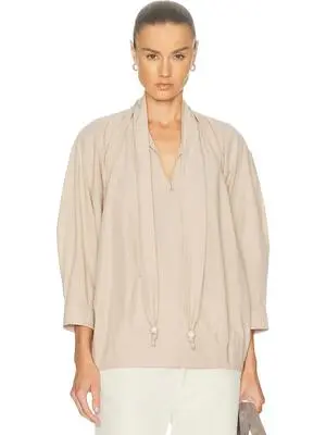 LEMAIRE Scarf Blouse - Greige