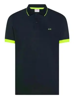 SUN 68 Piping-detail Short-sleeve Polo Shirt - Blue
