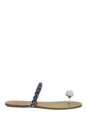 PEDRO GARCIA Pipa Braided Diamanté Sandals - Blue