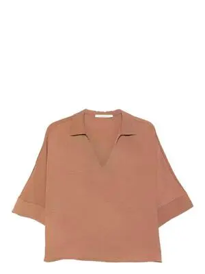 PHILIA LOFT V-neck Shirt - Brown
