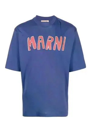 Marni Logo-print Short-sleeved T-shirt - Blue