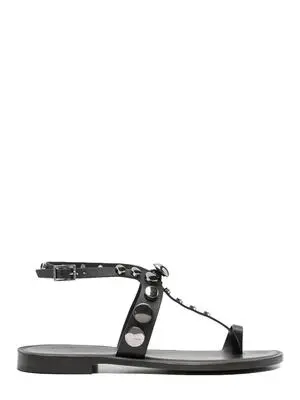 DONNARÌ Studded Flat Sandals - Black