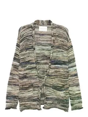 ROBERTO COLLINA Striped Knit Cardigan - Neutrals