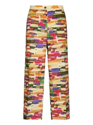 ELENA MIRÒ Printed Cropped Trousers - Neutrals