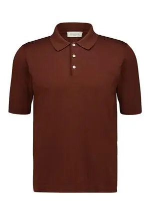 PIACENZA CASHMERE 1733 Chocolate Silk And Cotton Polo Shirt - Brown