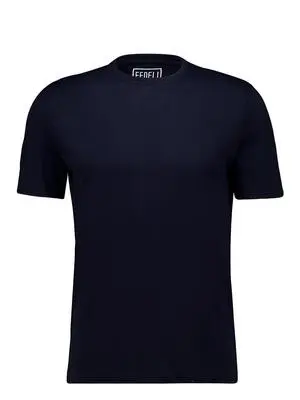 Fedeli Midnight Knitted Cotton T-shirt - Blue