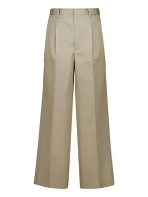 Auralee Wool Gabardine Pleated Trousers - Beige