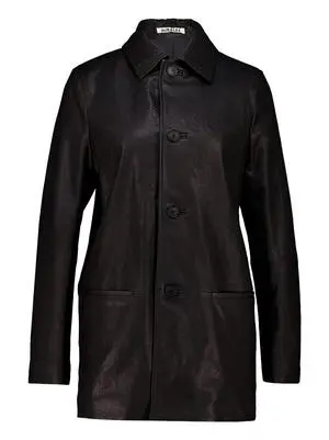 Auralee Textured Lamb Leather Blouson - Black