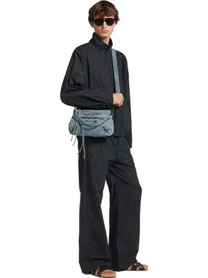 Balenciaga Tartan Cotton Track Jacket Blue