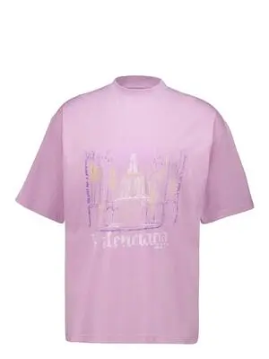Balenciaga Old Pink Graphic Cotton T-Shirt Pink