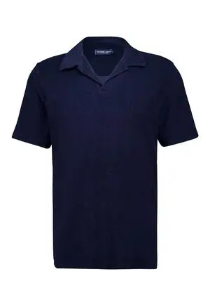 Frescobol Carioca Navy Terry Cotton Polo - Blue