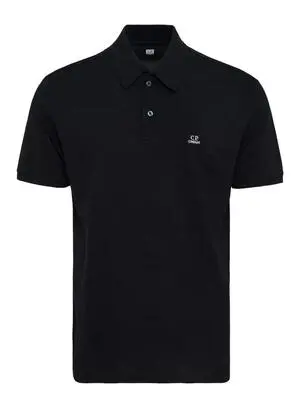 C.P. COMPANY Piqué-weave Short-sleeve Polo Shirt - Black