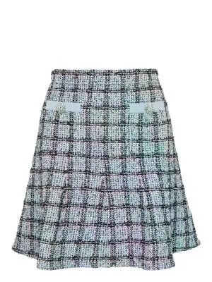 SELF-PORTRAIT Knit Mini Skirt - Blue
