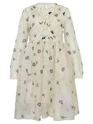RENLI SU Printed Long Sleeve Dress - Neutrals