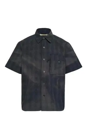 JIYONGKIM Checked Sun-bleached Shirt - Grey