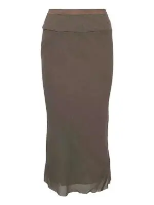 Rick Owens Knee Bias Midi Skirt Grey