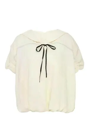 RENLI SU Balloon Blouse With Bow Detail - Neutrals
