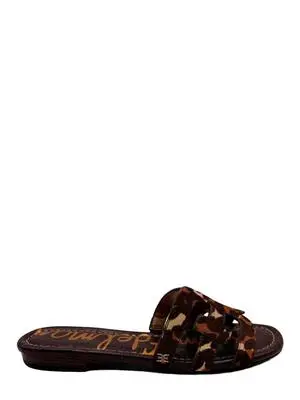 Sam Edelman Animal Print Flat Sandals - Brown