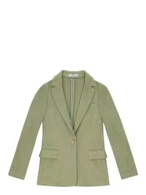 CIRCOLO 1901 Single-breasted Slim-fit Knitted Cotton Blazer - Green