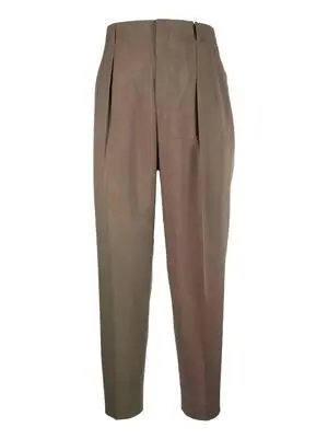 CELLAR DOOR Belt-loops Pleated Trousers - Brown