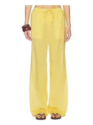 Eterne Cotton Lightweight Voile Pants - Yellow