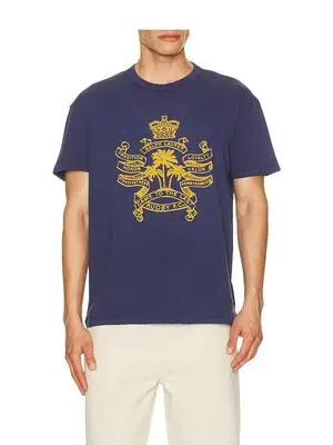 Polo Ralph Lauren Short Sleeve Uneven Jersey Rugby F.c. Graphic Printed T-shirt In . Also - Navy