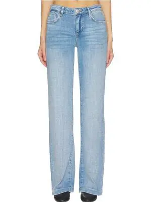 L'Agence Joanne Low Rise Wide Leg Jean In Light Wash - Blue