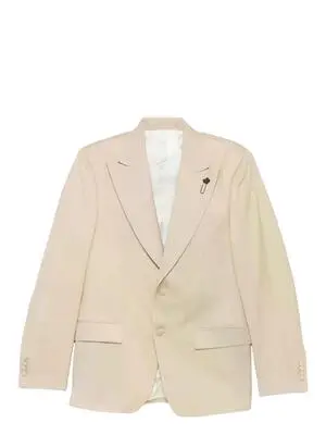 LARDINI Flower-pin Blazer Neutrals