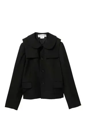 Comme Des Garçons Peter Pan Collar Buttoned Jacket - Black