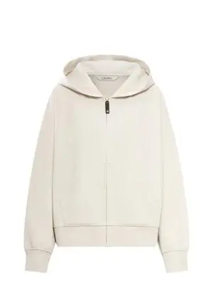 Max Mara Cotton Zipped Hoodie - Beige