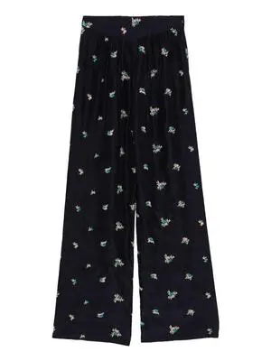 FORTE_FORTE Embroidered Silk Trousers - Blue