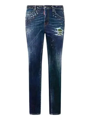 Dsquared2 Embellished Ripped Jeans - Blue