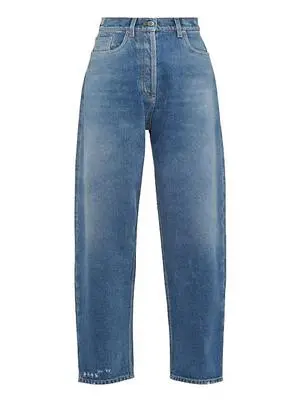 Prada Relaxed-fit Tapered-leg High-rise Jeans - Blue