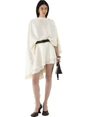 Arakii Asymmetric Viscose Skirt - Off-white