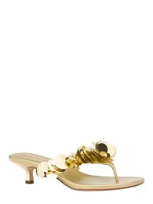 Michael Kors Loretta Embellished Metallic Sandal - Gold