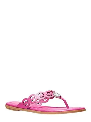 Michael Kors MICHAEL Michael Kors Janie Perforated Logo Leather Sandal Pink