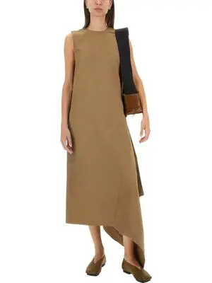 UMA WANG Aura Asymmetric Dress Neutrals