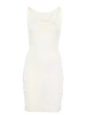 ISA BOULDER Cowl-neck Mini Dress - Neutrals