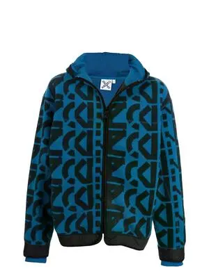 Kenzo Logo Zipped Hoodie - Blue