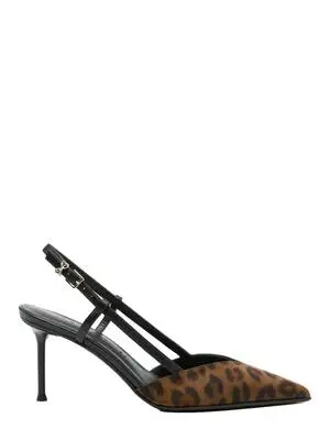 SERGIO LEVANTESI Giulia Leopard Slingback Pumps - Brown