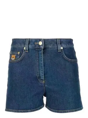 Moschino Logo-patch Denim Shorts - Blue