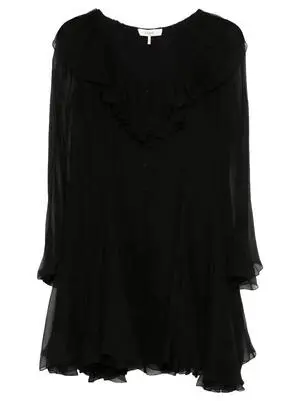 Chloé Ruffled Mini Dress - Black