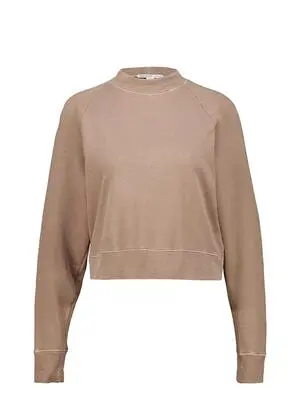 JAMES PERSE Cropped French Terry Sweatshirt - Brown