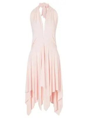 Norma Kamali Pleated Stretch-jersey Mini Dress - Pink