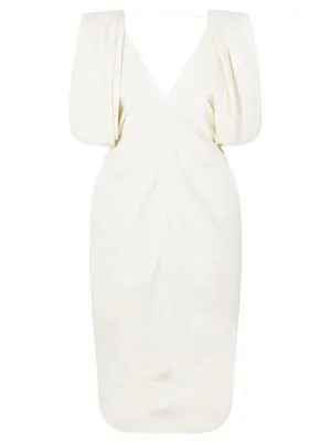 Versace Silk Crepe Cocktail Dress Cream