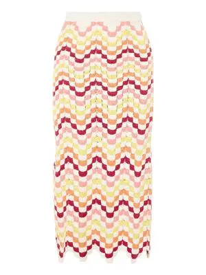 Escvdo Safi Crocheted Cotton Midi Skirt - Multi